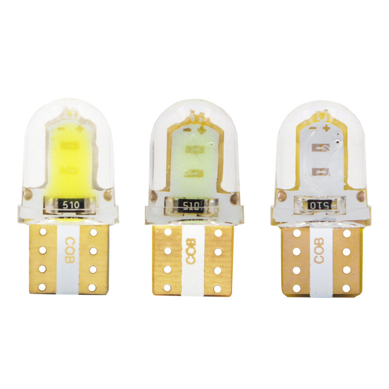 T10 W5W COB LED силиконовый автомобильный боковой маркерный светильник для светофора номерного знака красный