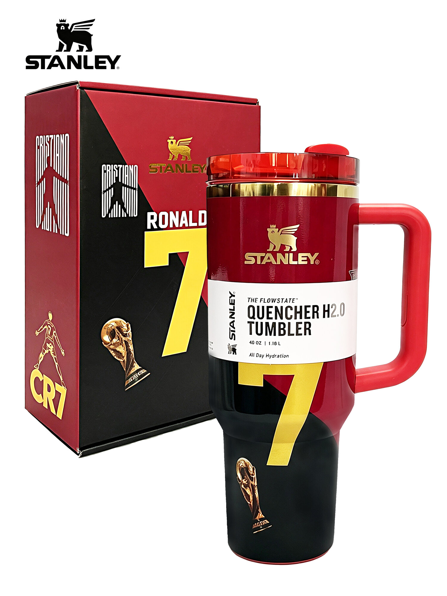 Термокружка Stanley 1183 мл Ronaldo CR7, коллекционная с подарочной упаковкой, подарок футбольному фанату
