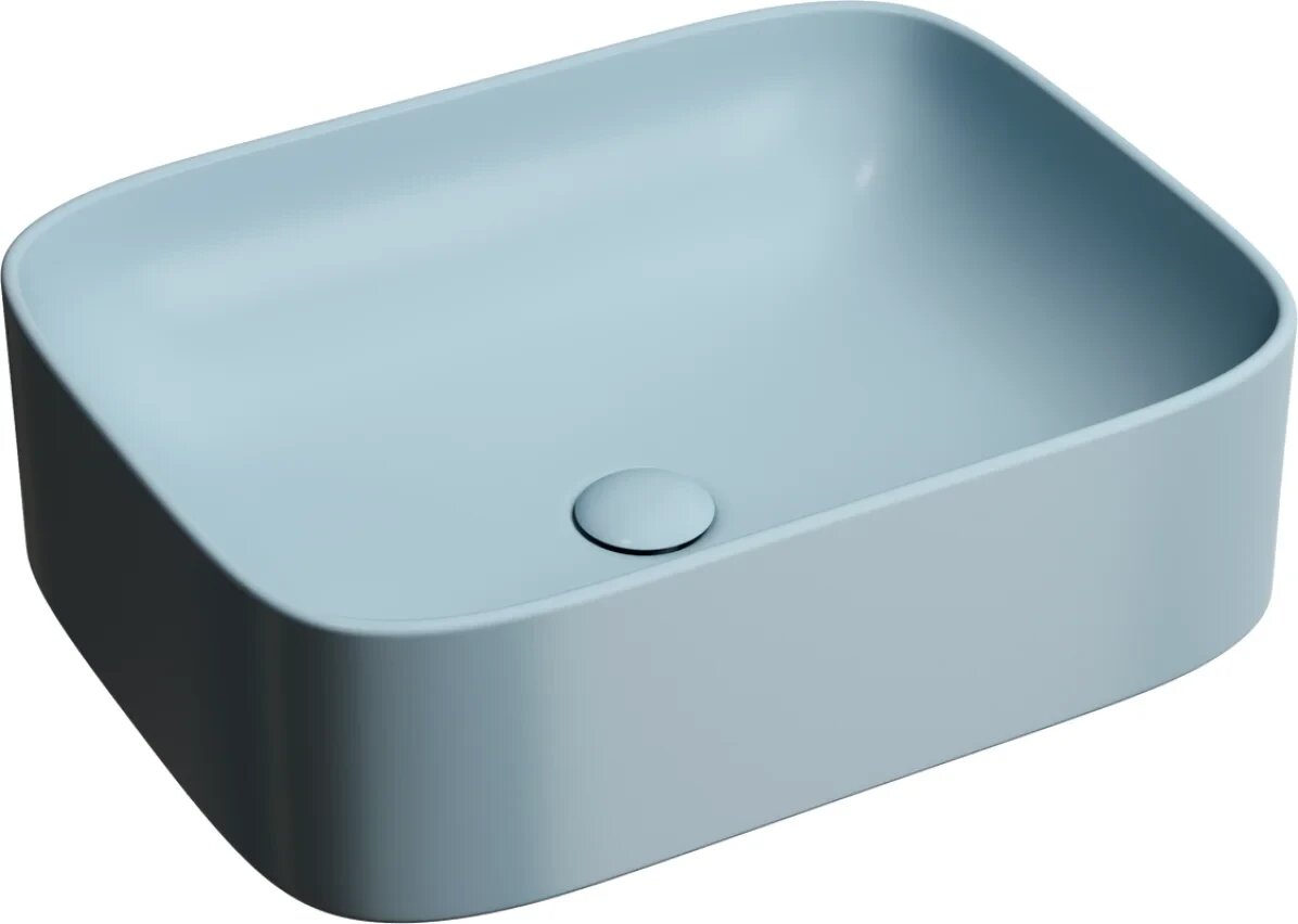 Накладная раковина Ceramicanova Element CN6052ML голубая матовая, фарфор, матовый голубой, 50.5×38×15 см