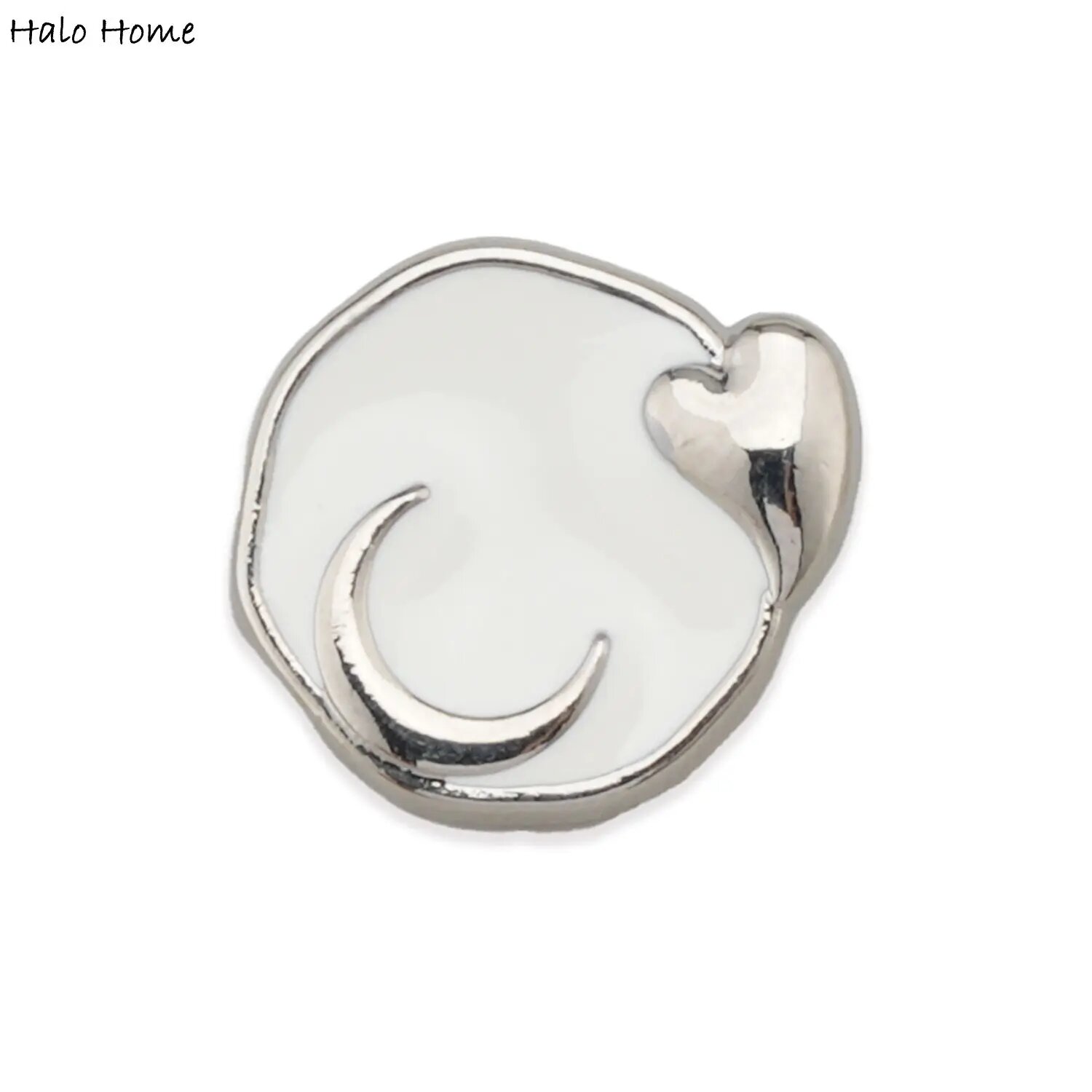 Металлические пуговицы Halo Home Солнце и Луна, 18 мм, White Moon