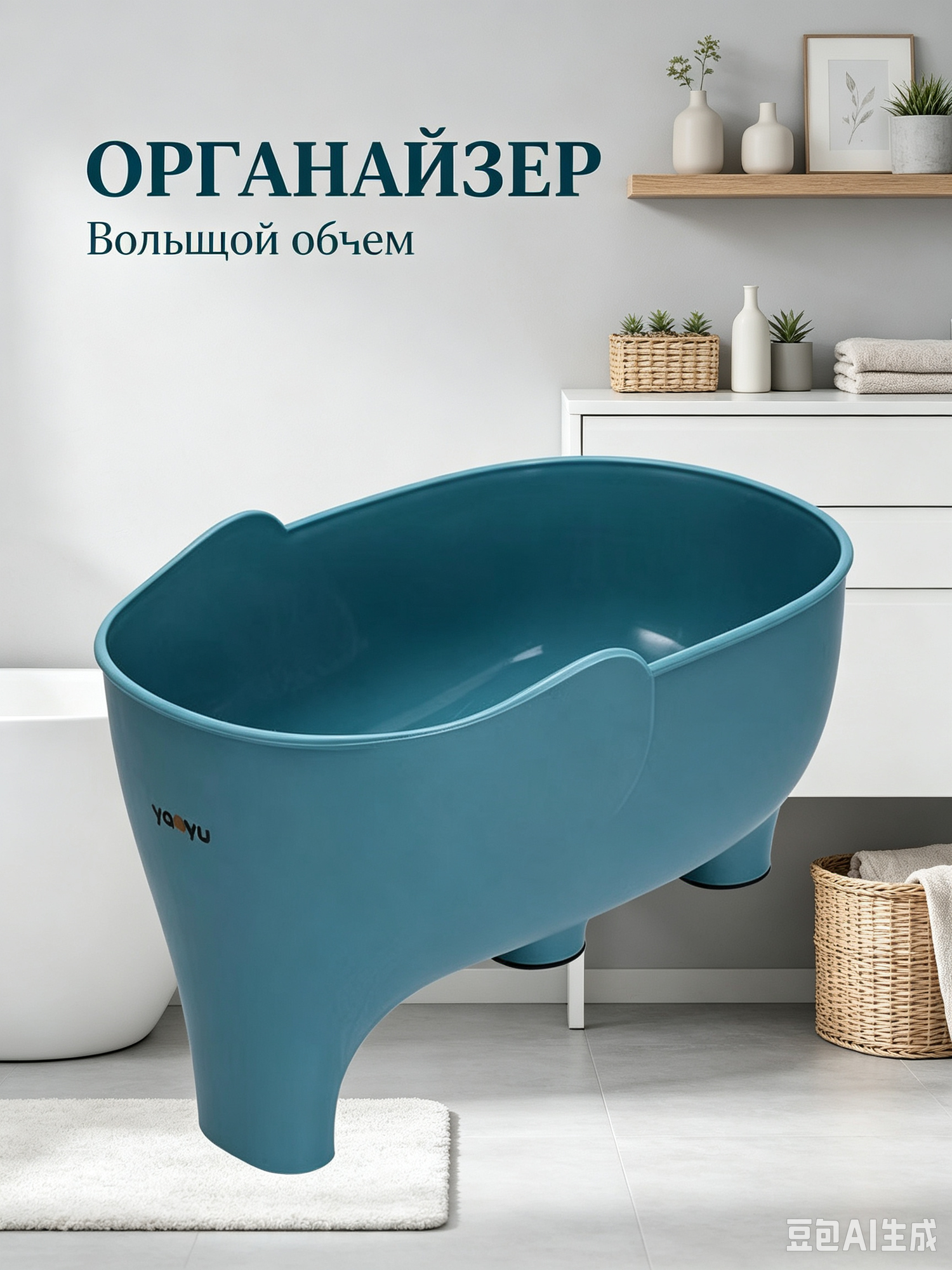 Корзина-слон для слива воды, пластиковая с ножками и отверстиями, для кухни и мойки, многофункциональная