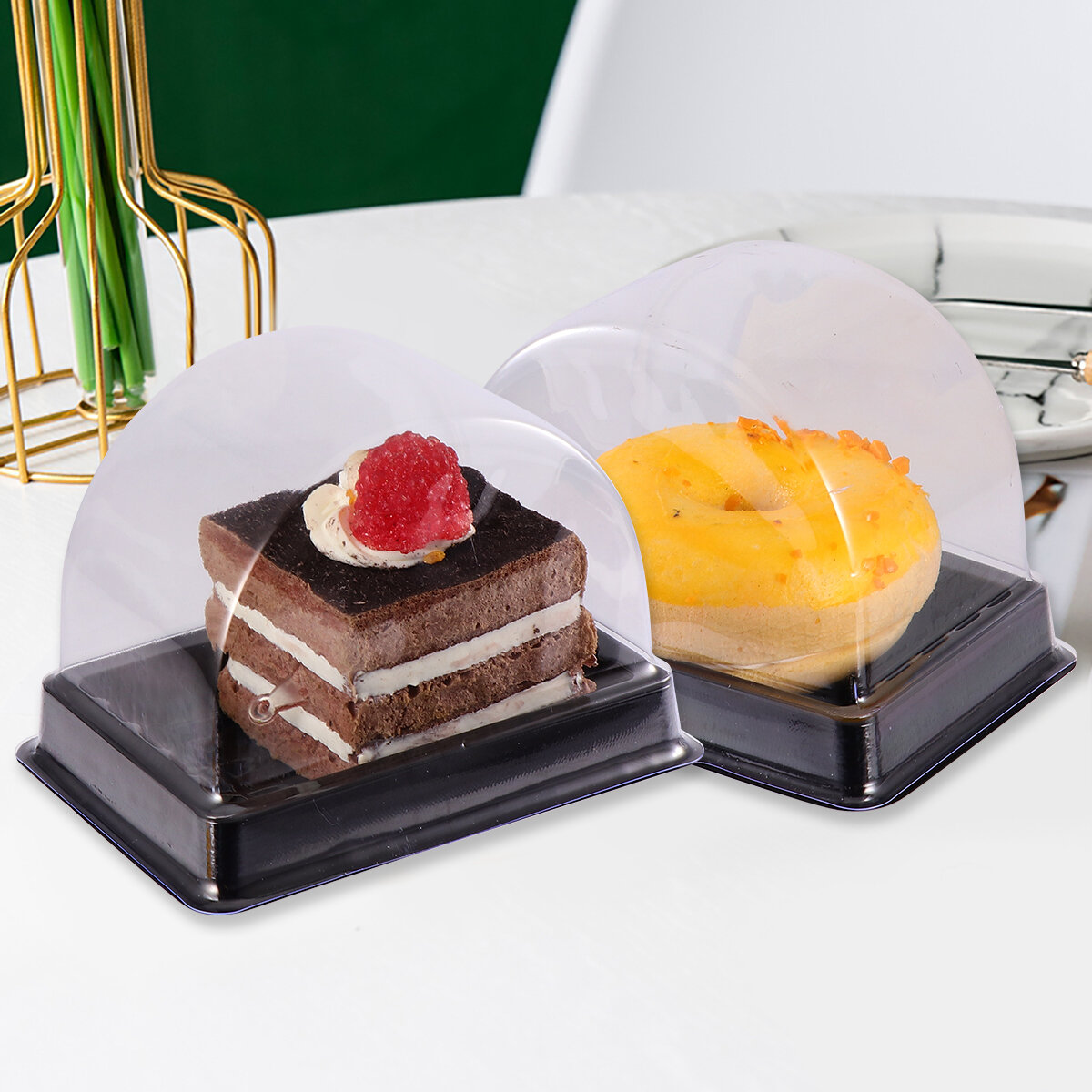 Коробки Для Выпечки 50 Шт Блэк 9.5X7X7Cm Одноразовые Подходят Для Горячей И Холодной Еды