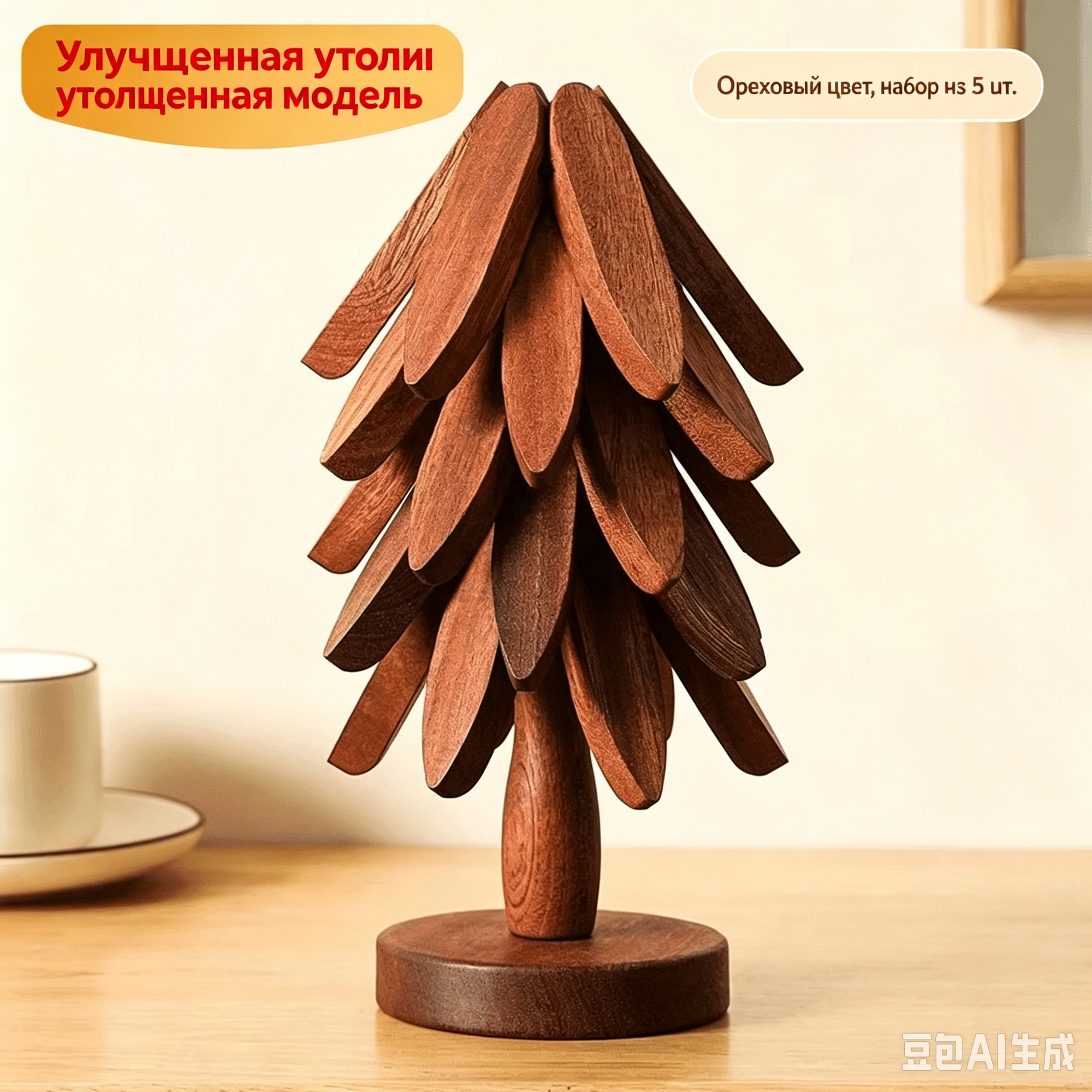 Подставка под горячее, подставка под горячее деревянная, 5шт