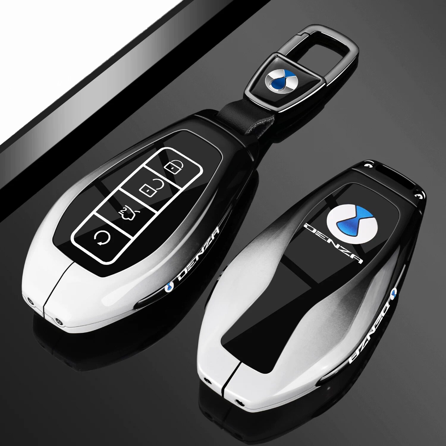 Кейс для ключей Denza N8L 2025 с матовым черным цинковым сплавом и металлической булавкой с логотипом для DM-i модели