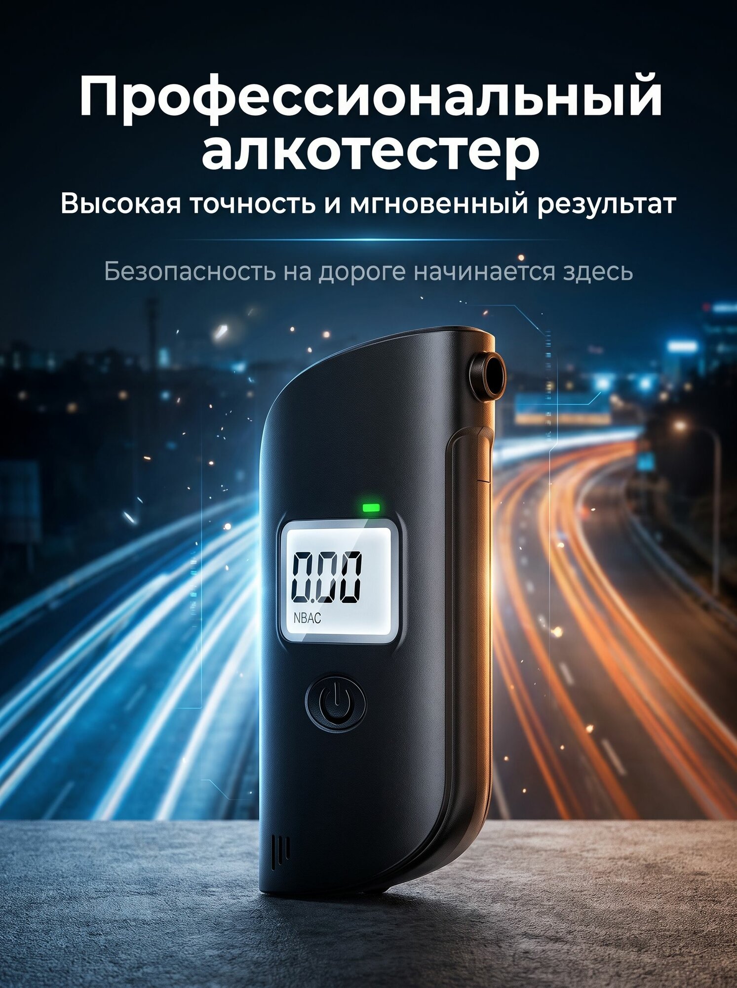 Профессиональный алкотестер с электрохимическим сенсором, точный измеритель алкоголя в крови