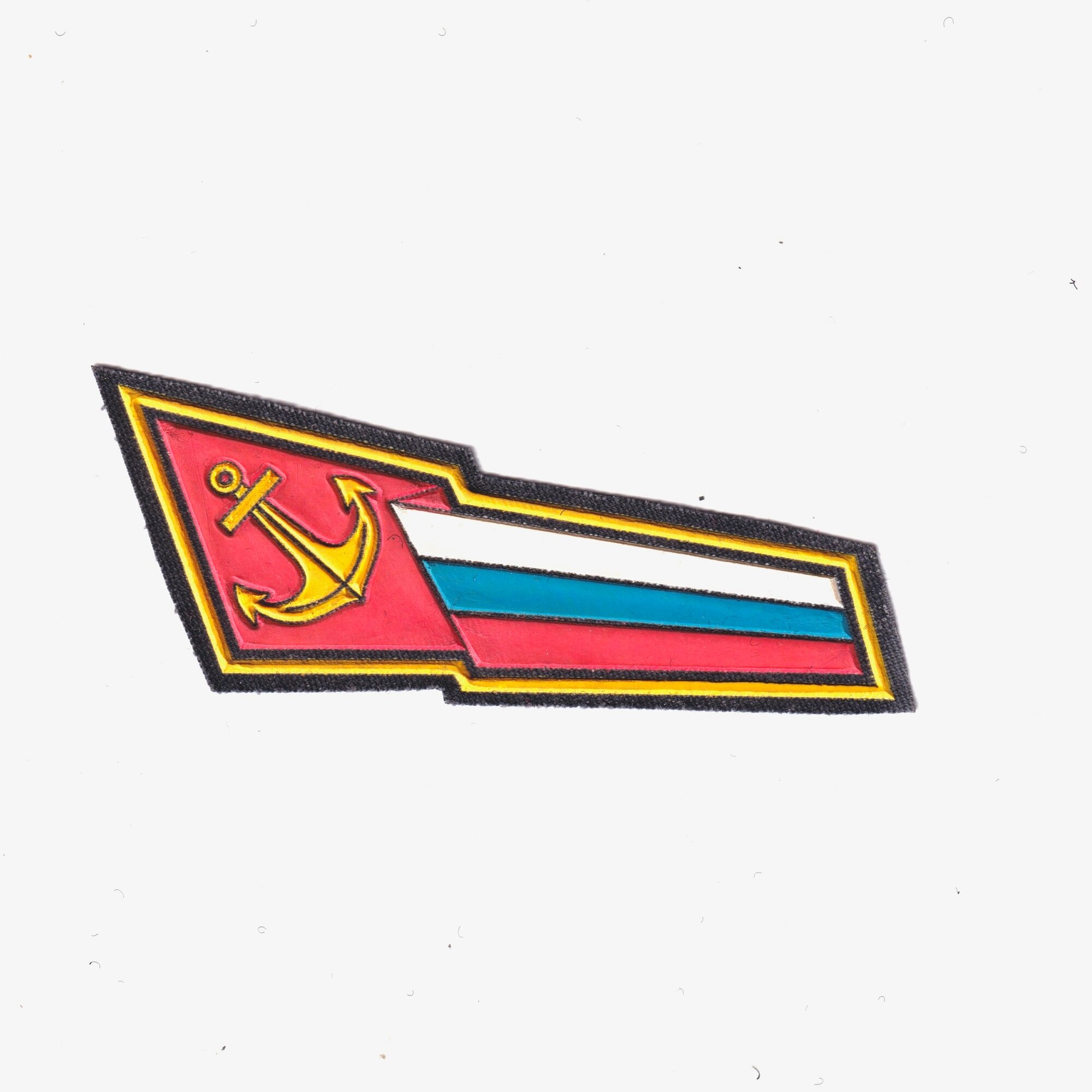 Уголок ( Околыш ) На Берет Триколор С Якорем Морская Пехота Пластизоль (Красный)