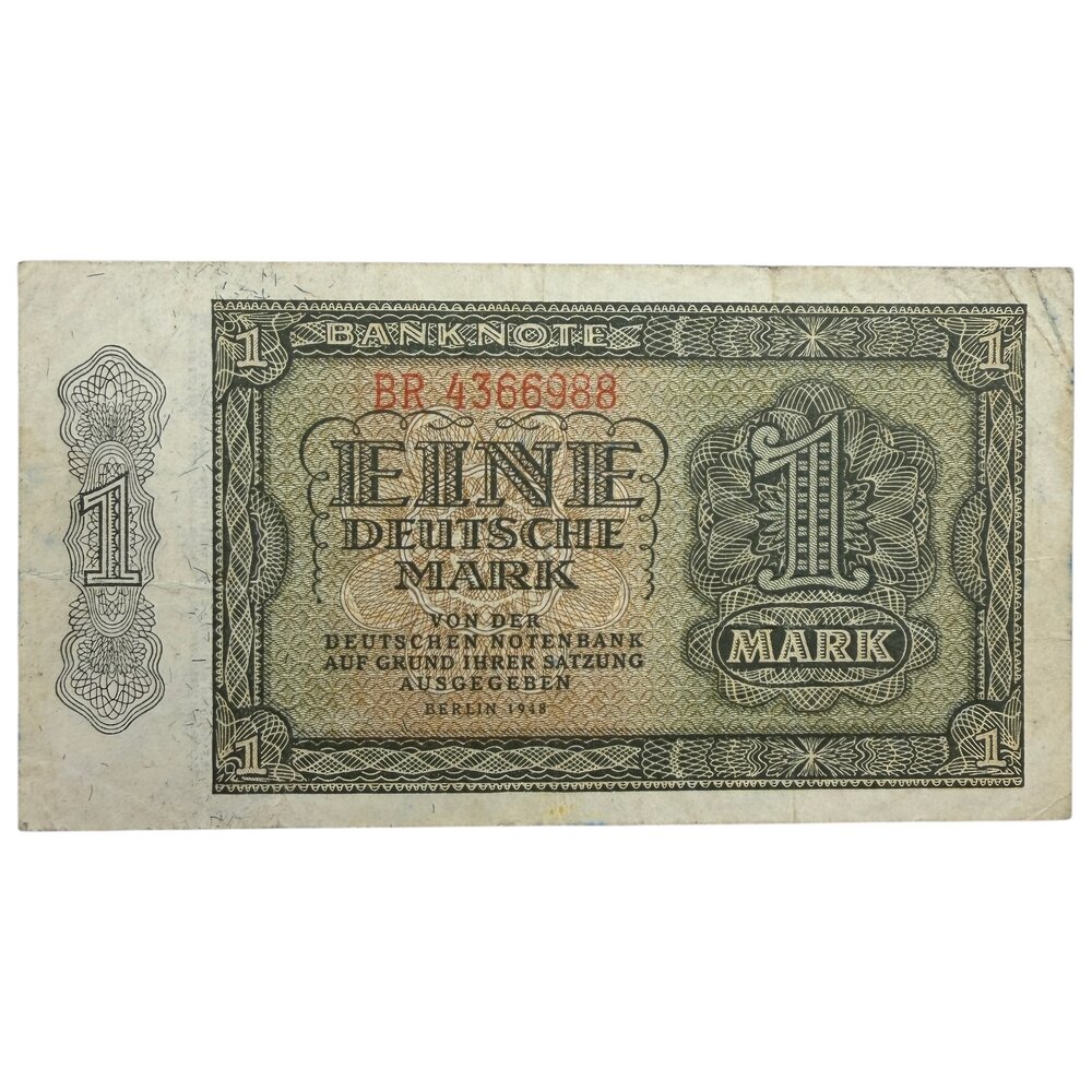 ГДР (Германия) 1 марка 1948 г. (Серия BR) (7-значный номер)