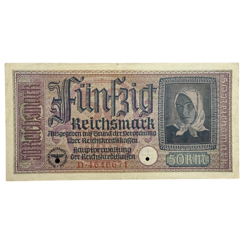 Третий Рейх (Германия), оккупированные территории 50 рейхсмарок (марок) 1940-1945 гг. (Серия D)