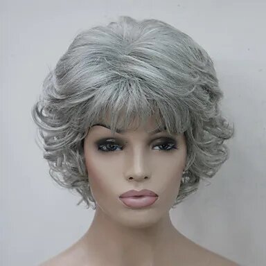 Короткий кудрявый парик HAIRJOY серый A2
