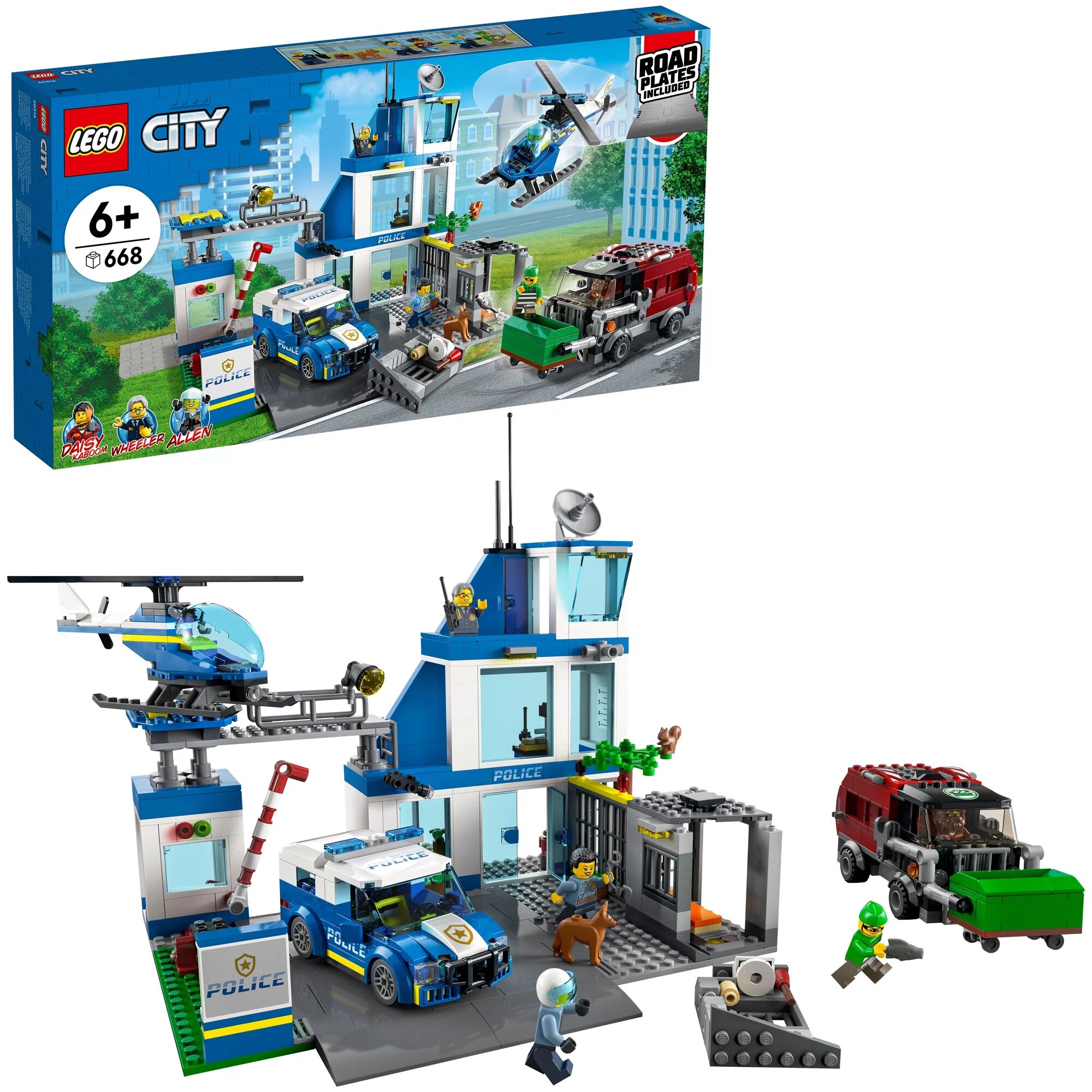 Конструктор LEGO City 60316 Полицейский участок, синий, 668 дет.