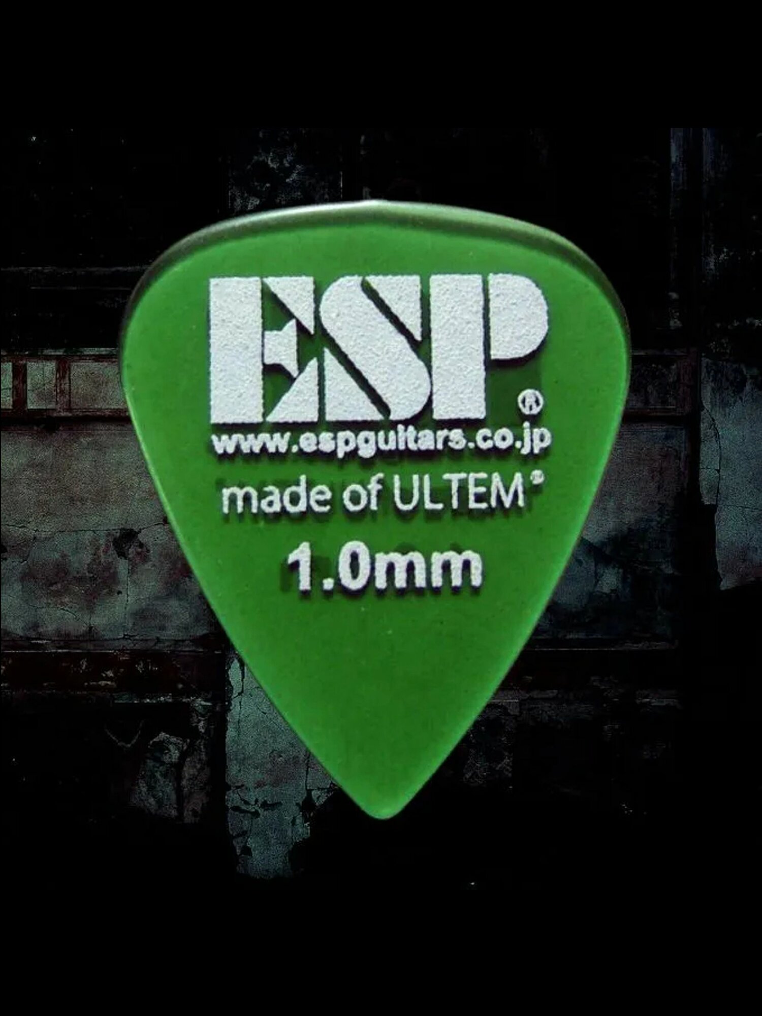 Медиатор для гитары, ESP, 1.0 мм, Ultem, PT-PSU10 Green
