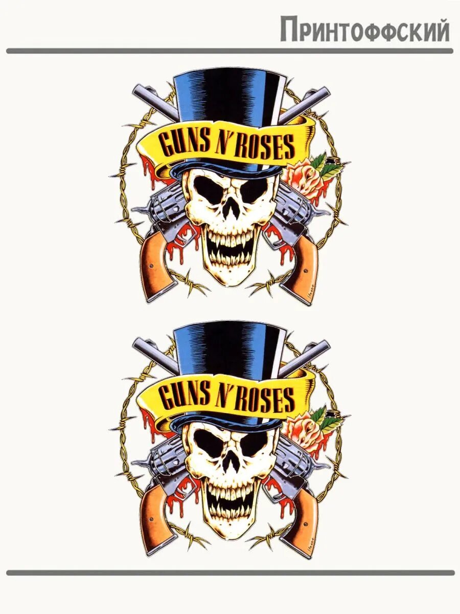 2-е (Две) Термонаклейки Рок Rock Ганс Росес Guns N Roses