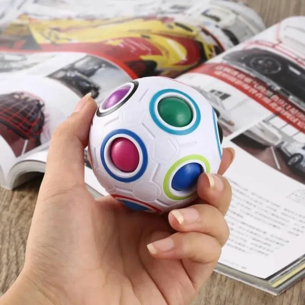 Rainbow Ball 12 holes / Развивающая игра головоломка кубик рубика антистресс пятнашки для детей