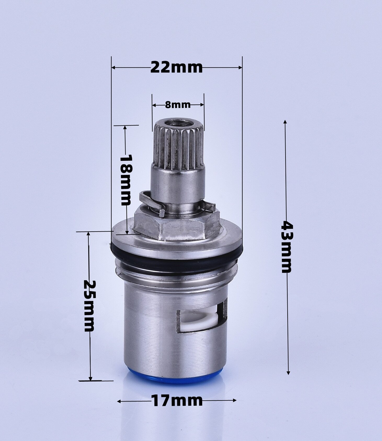 Кран-букса для смесителя керамика, нержавейка, 1/2" 90° 20 шлицов