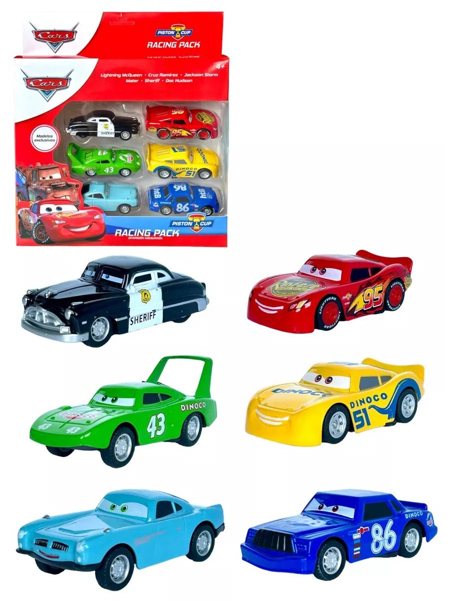 Набор машинок Cars Герои мультфильма Тачки игрушка металлическая коллекционная 6 шт Маккуин
