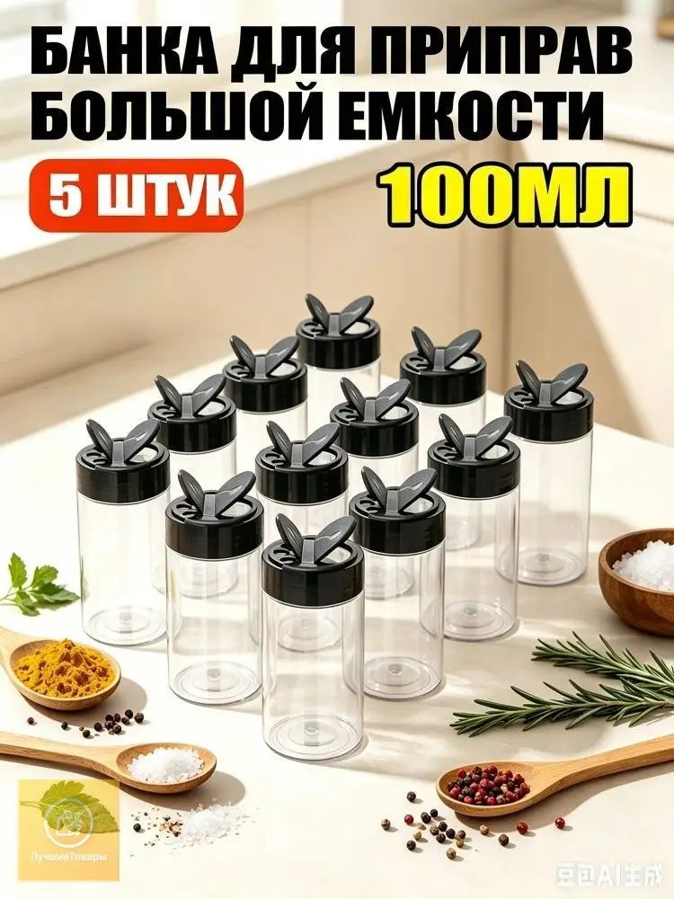 Банка для сыпучих продуктов 100 мл 5 шт
