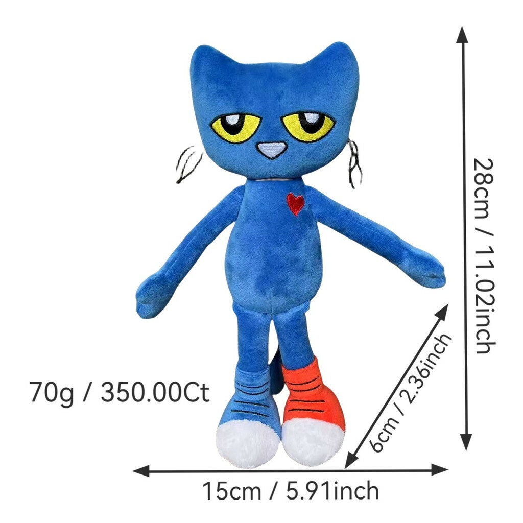 Кукла кукольная pete the cat мягкая игрушка с интерактивными функциями для обучения детей petercatb