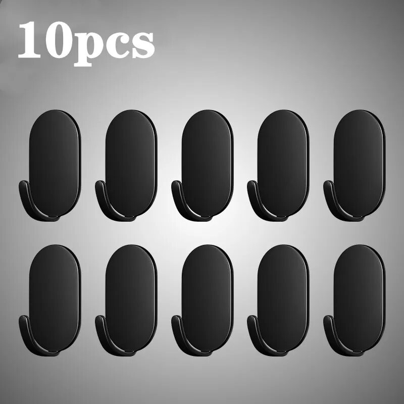 Самоклеящиеся крючки из углеродистой стали, 5/10 шт. Черный, 10pcs-Black