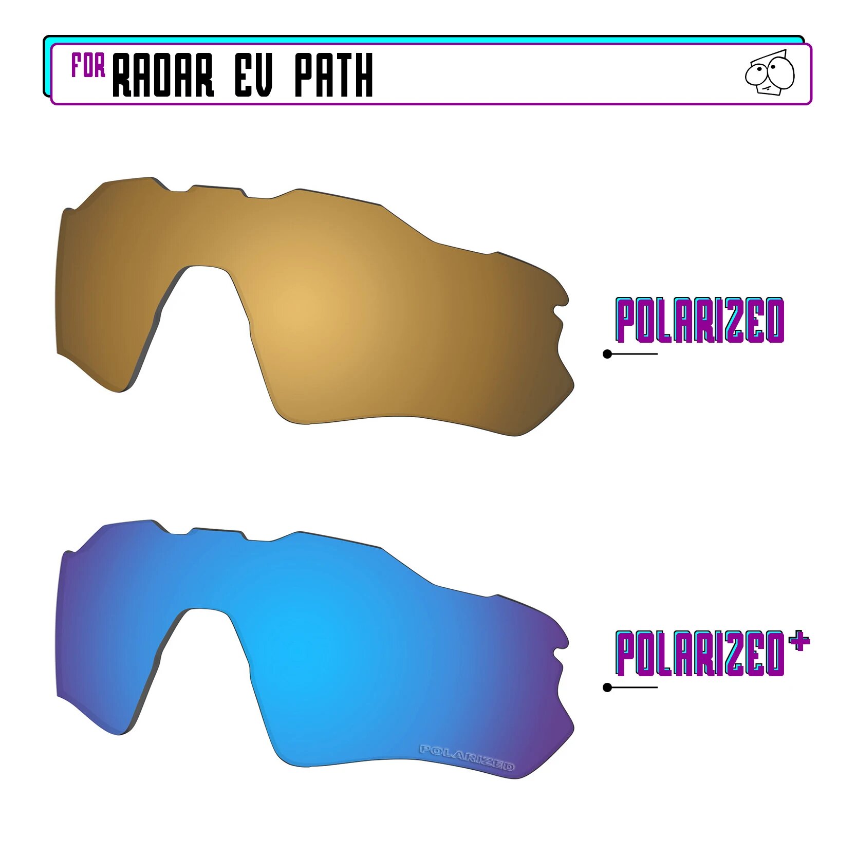 EZReplace Поляризованные линзы для Oakley Radar EV Path BlueP Plus-GunmetalP