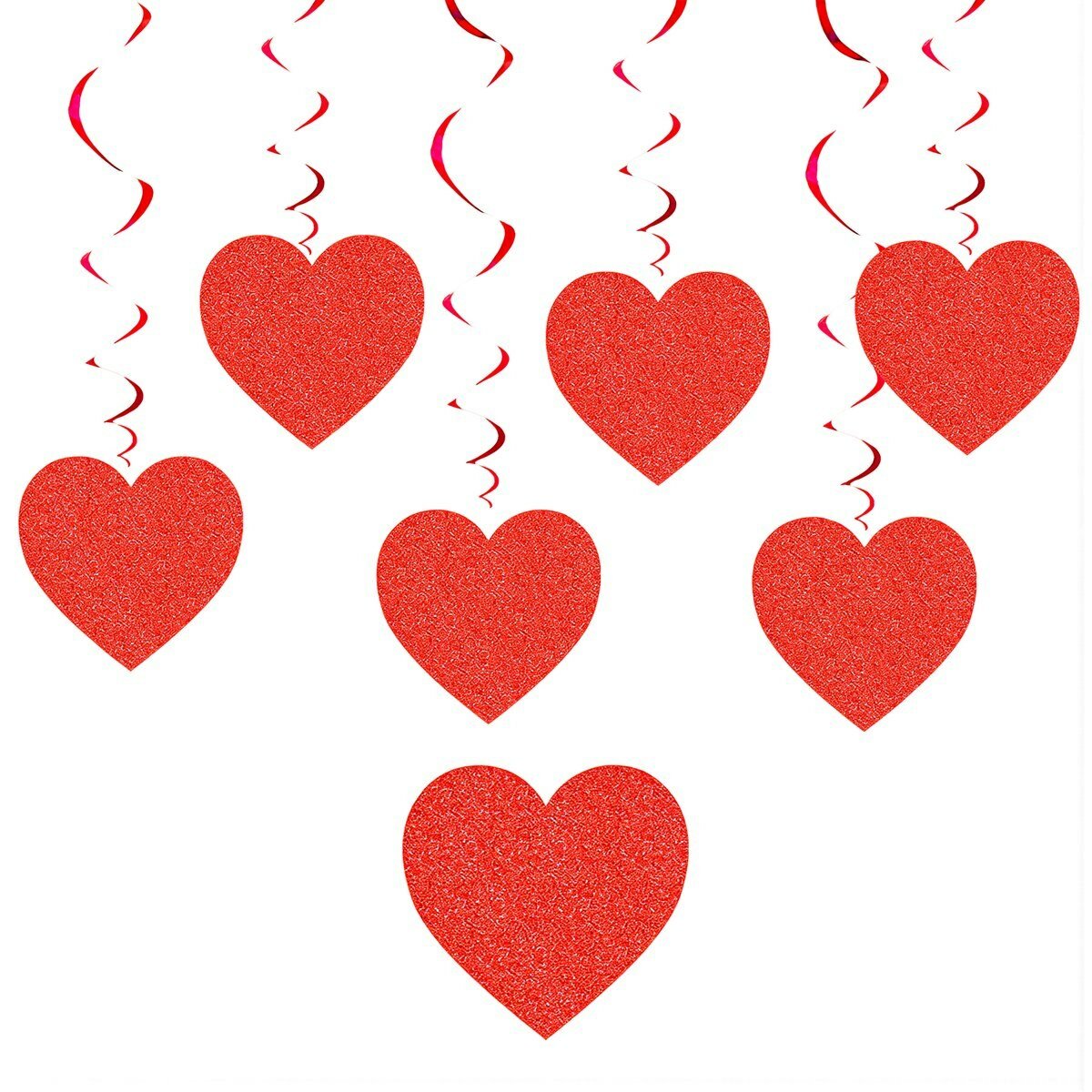 Набор декора для праздника Валентина, флаг BE MINE, подвески XOXO, подвески сердце, декор для свадьбы дома, Спиральные сердечки Валентина, золотой блестящий бумага, 6 шт