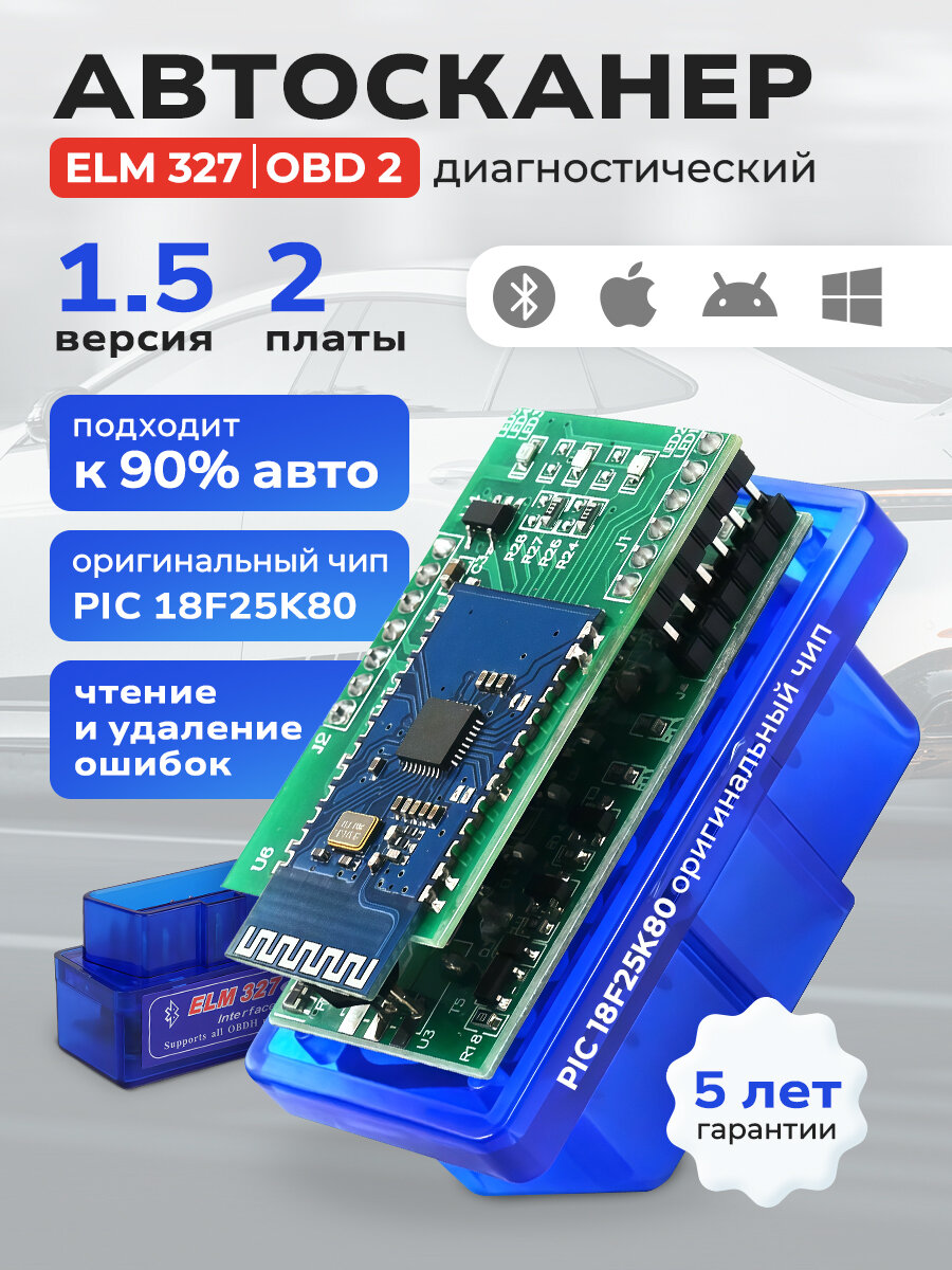 Cканер для диагностики автомобилей, elm327, автосканер