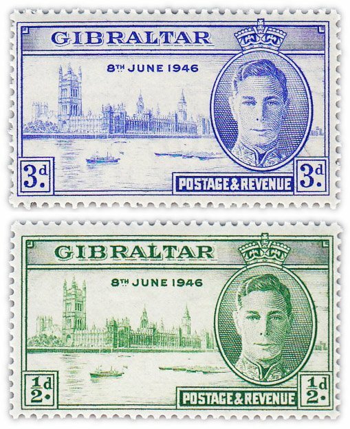 Гибралтар набор из 2 марок 1946