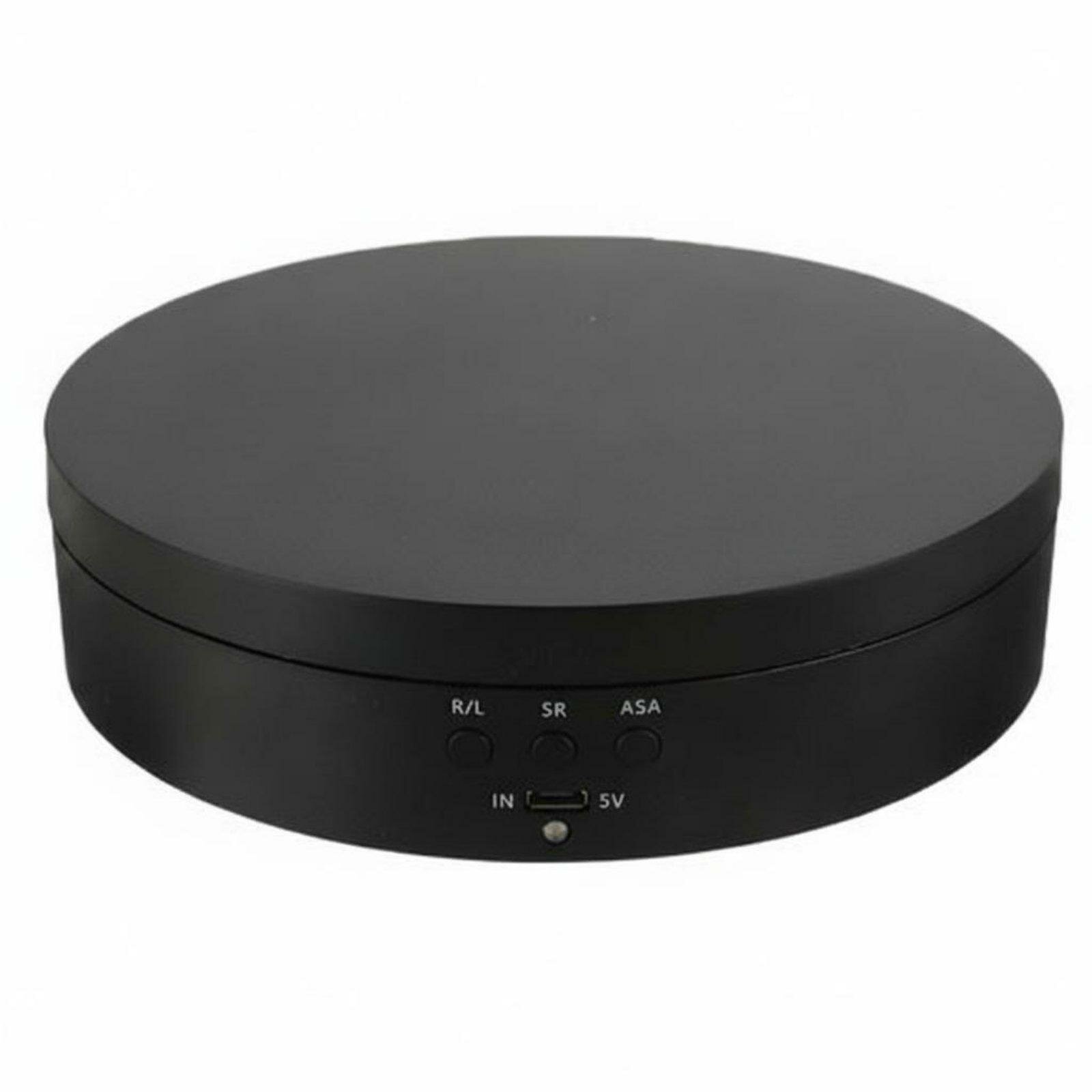 Электронный поворотный стол с USB-зарядкой и регулировкой угла поворота, регулируемый по углу наклона, для предметной фотосъемки, черный матовый.