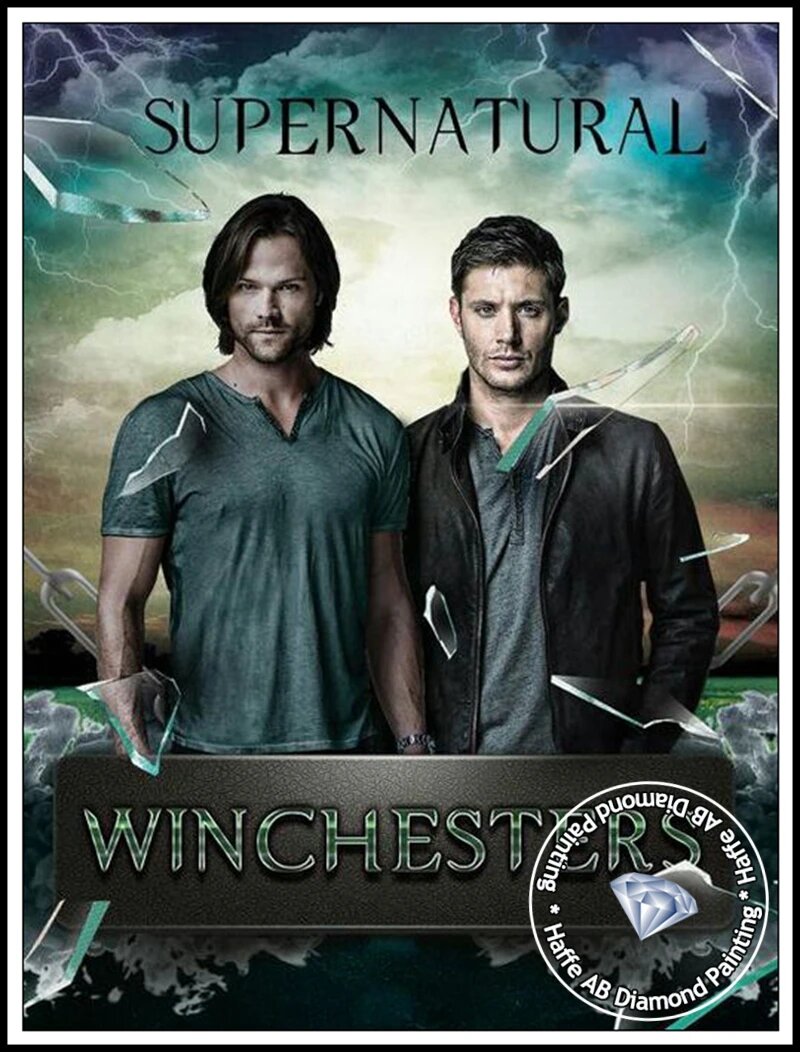 Алмазная картина "Сверхъестественное" Dean & Sam, Синий, 14