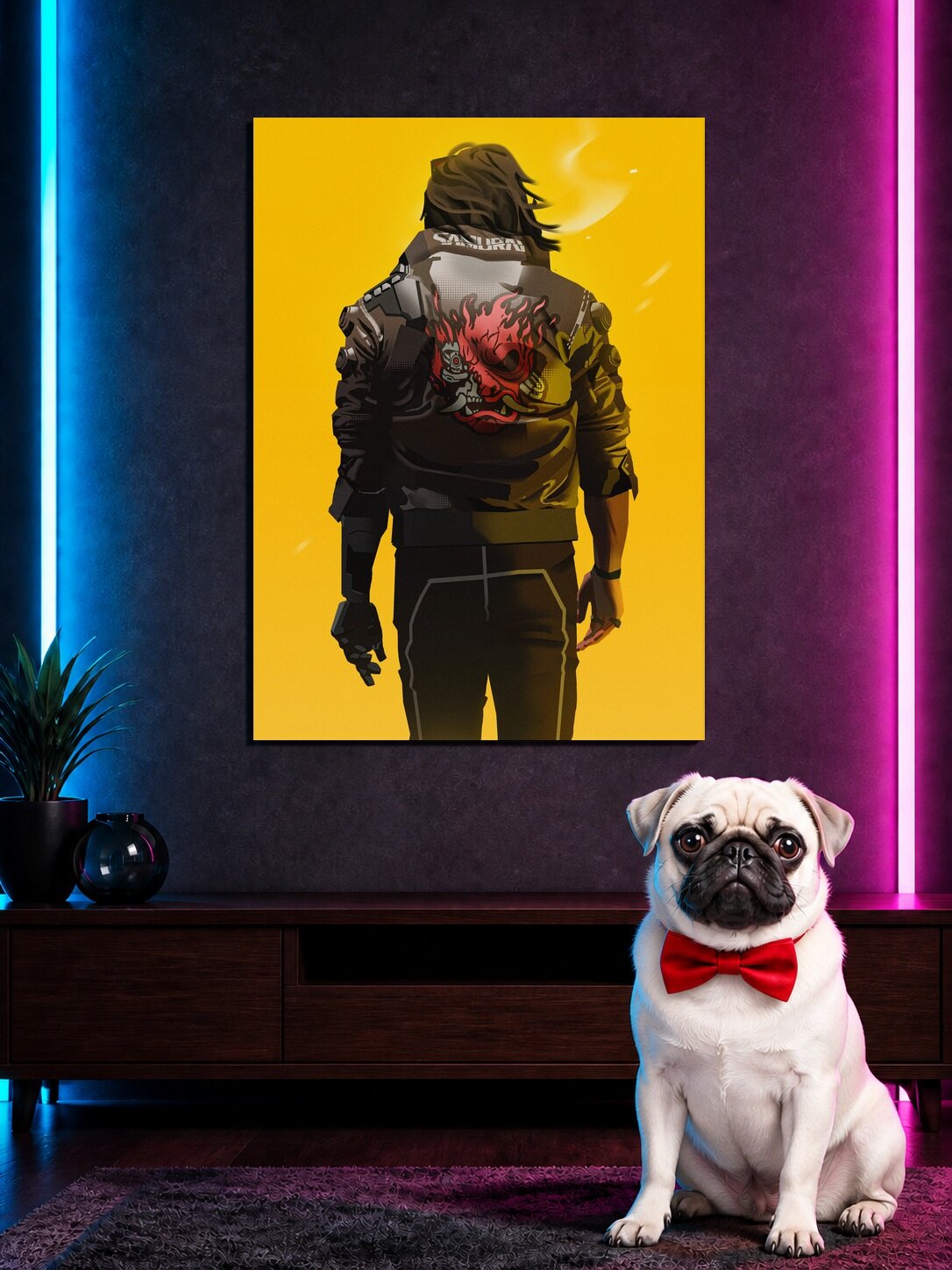 Постер Cyberpunk 2077 Вселенная — панорамный игровой арт A3