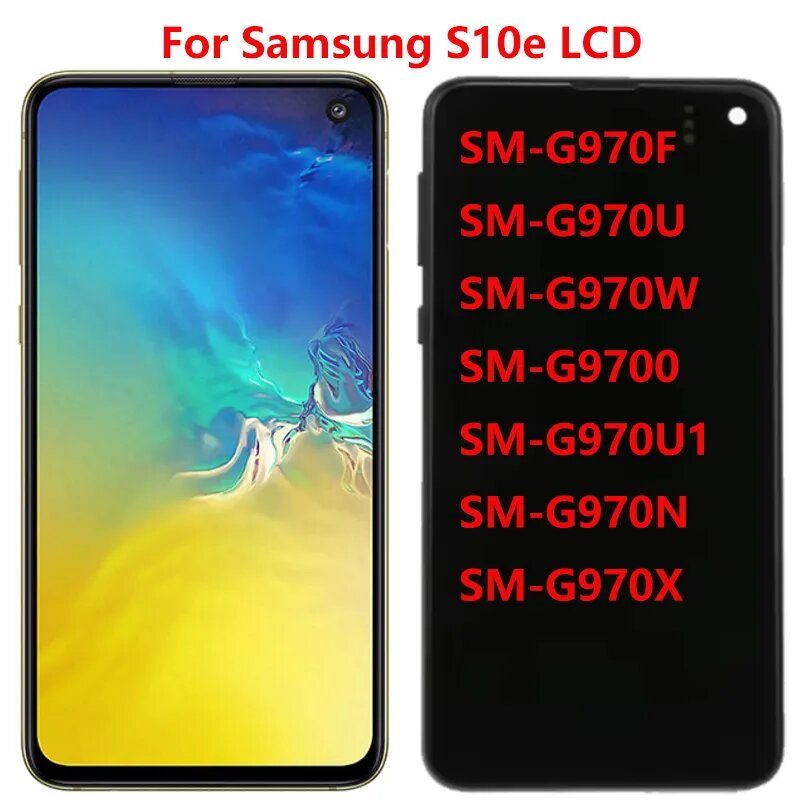 TFT-экран S10e для Samsung S10e SM-G970F SM-G970U, ЖК-дисплей с черной рамкой, сенсорный экран, модуль дисплея, запасные части для ремонта.