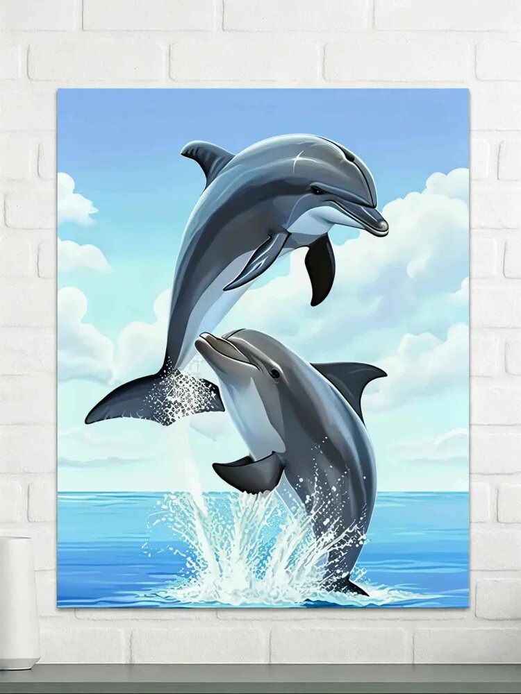 Картина "дельфины" 50x60 см, 1