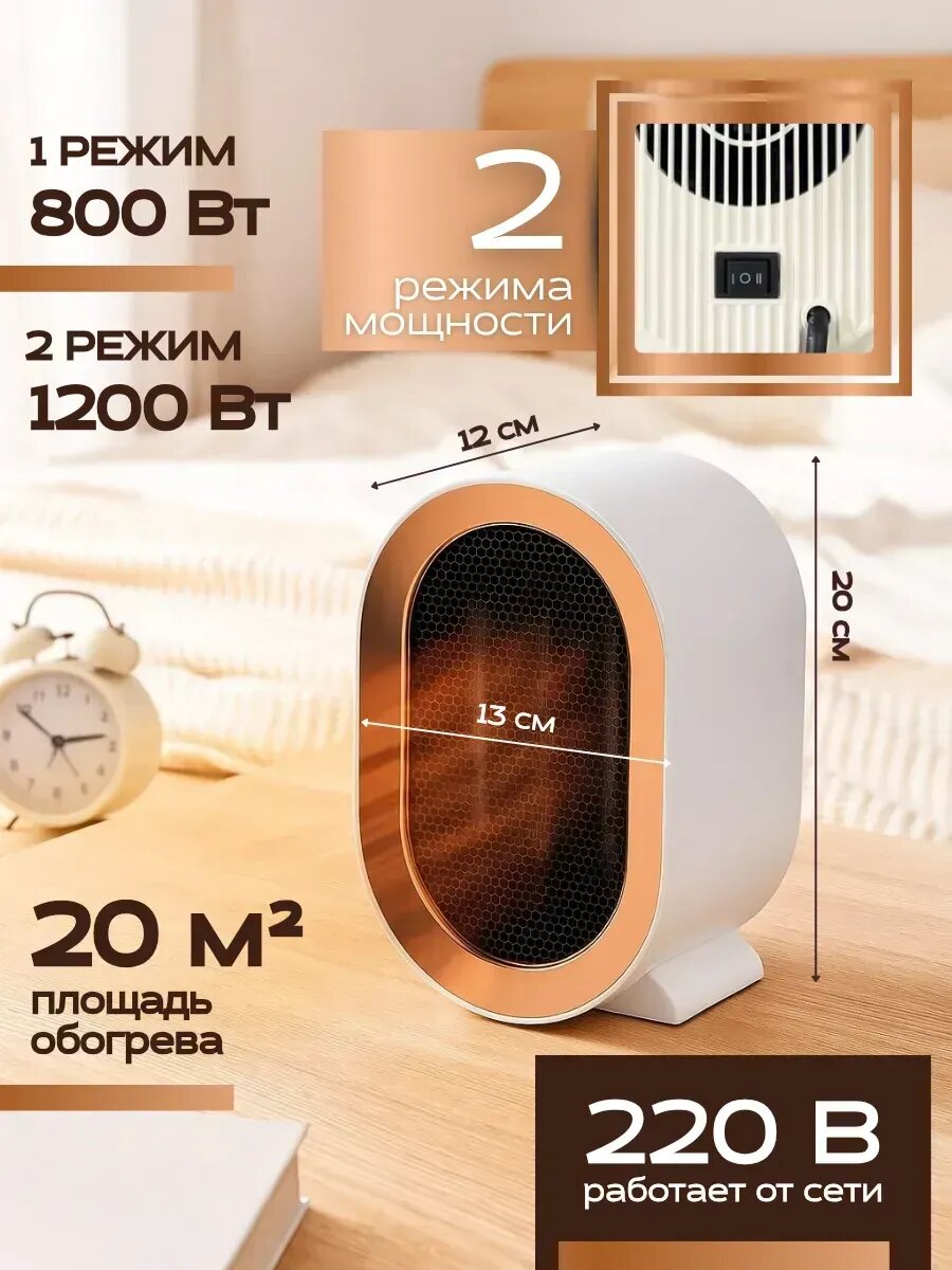 Обогреватель для дома тепловентилятор 1200w 20㎡ — фото 1