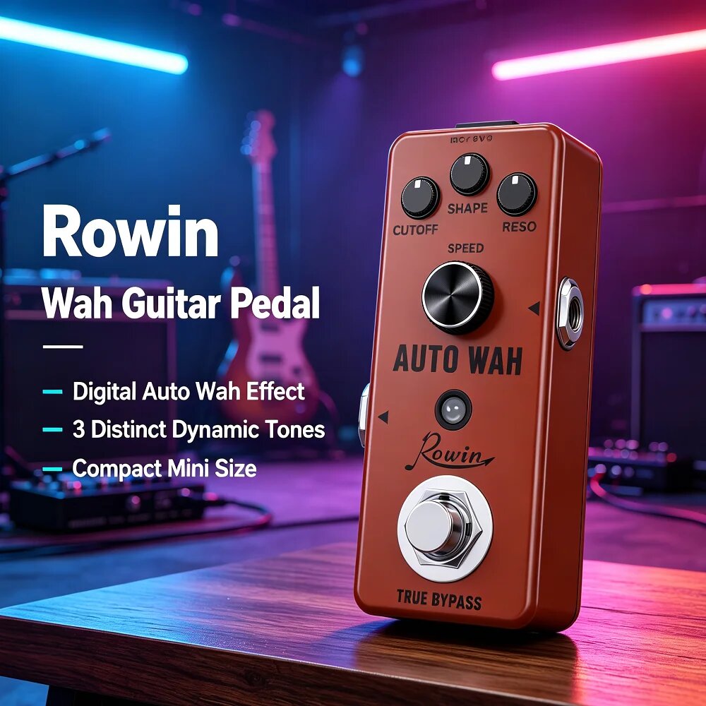 Rowin Auto Wah Effect Гитарная педаль Wah-Wah Filter Цифровой эффектор Waaah True Bypass Музыкальные инструменты для педалборда