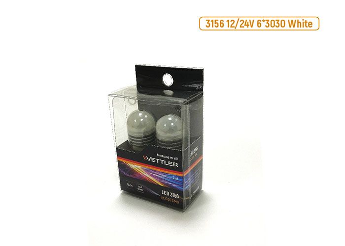 Лампа светодиодная 12/24V 3156-6*3030 (W2.5x16d) SMD белая led driver 2 конт (к-т 2шт)