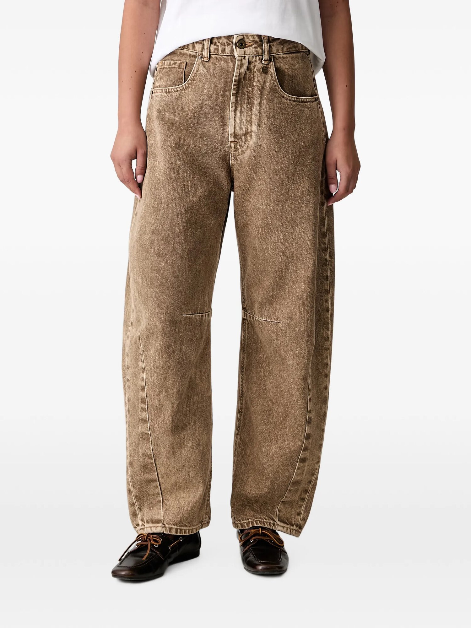 Джинсы Aeronautica Militare Acid-wash wide-leg barrel-fit jeans