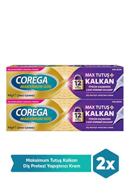 Corega Maximum Kontrol ve Tutus 40g Protez Yapistirici Krem 2 kutu, Крем-адгезив для зубных протезов Corega Maximum Control and Hold 40 г, 2 упаковки