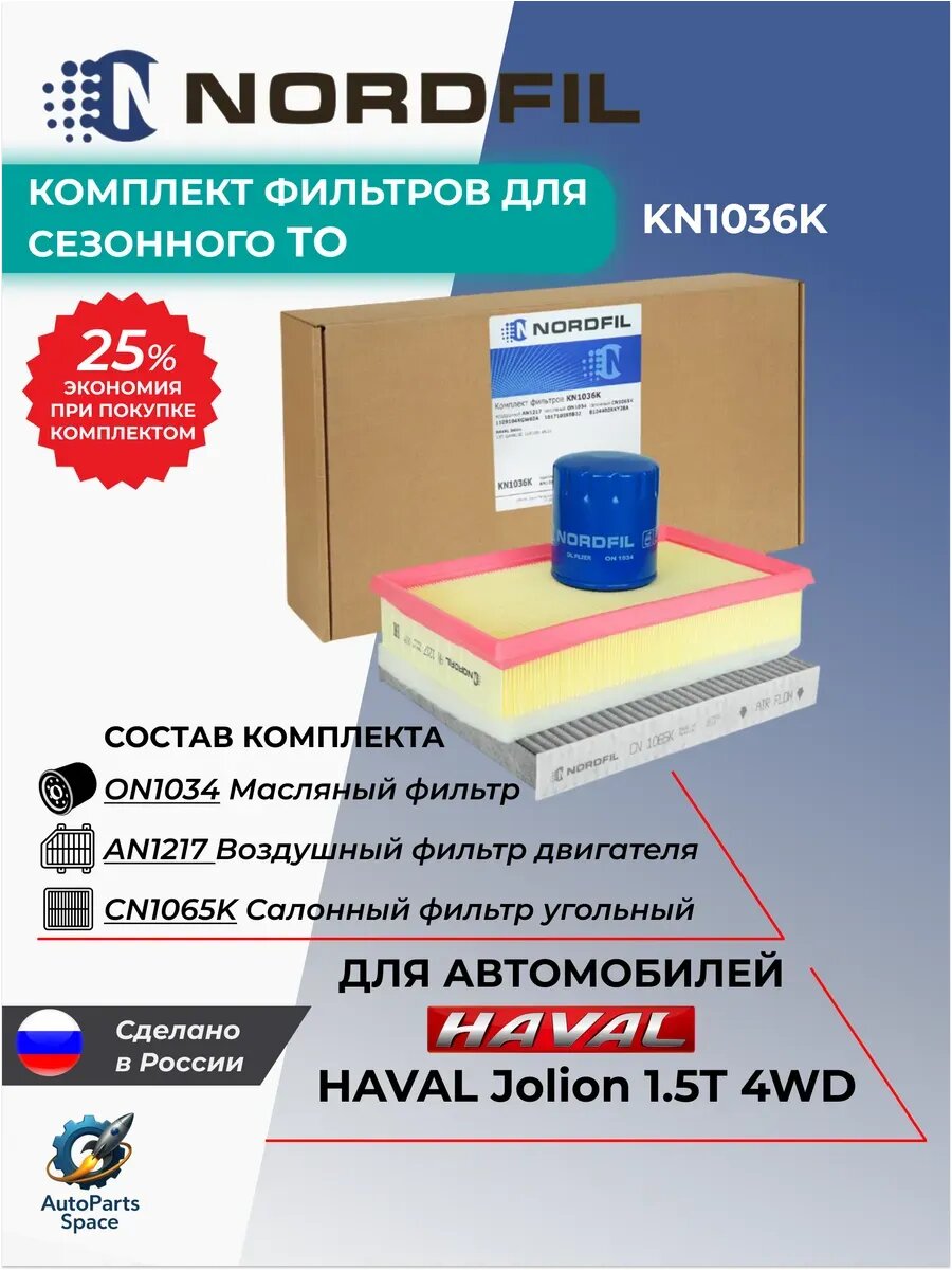 Комплект фильтров для ТО HAVAL Jolion 1.5T 4WD Джулион