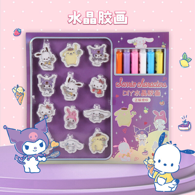 Официальный набор для кристаллической лепки Sanrio с мультяшными персонажами, DIY-набор с материалами, полная упаковка