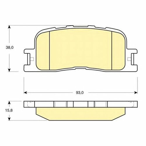 Комплект задних тормозных колодок Girling 6133749 для Honda Civic IX; Lexus ES; Toyota Camry, Highlander