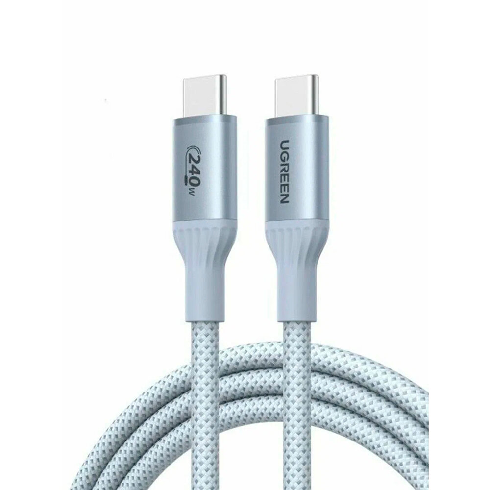 Кабель UGREEN L534 (75731) USB-C to USB-C 240W PD (1 метр) голубой