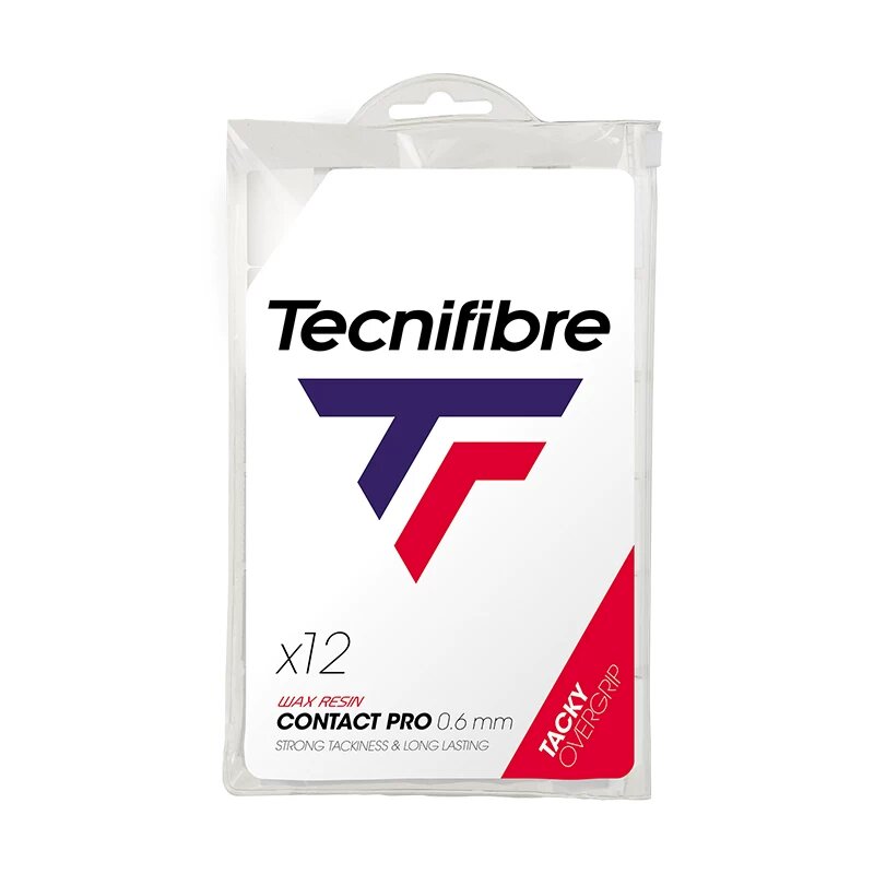 Tecnifibre Абсорбирующий шнур для ракетки, набор 12 шт, белый, поглощает пот, противоскользящий