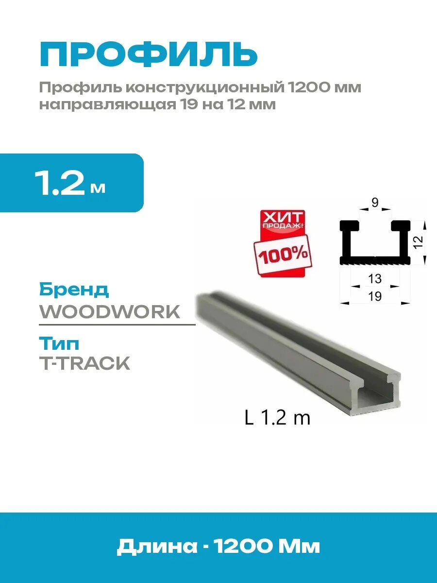 Направляющая 19 на 12 мм профиль для крепления 1.2 метра ЧПУ