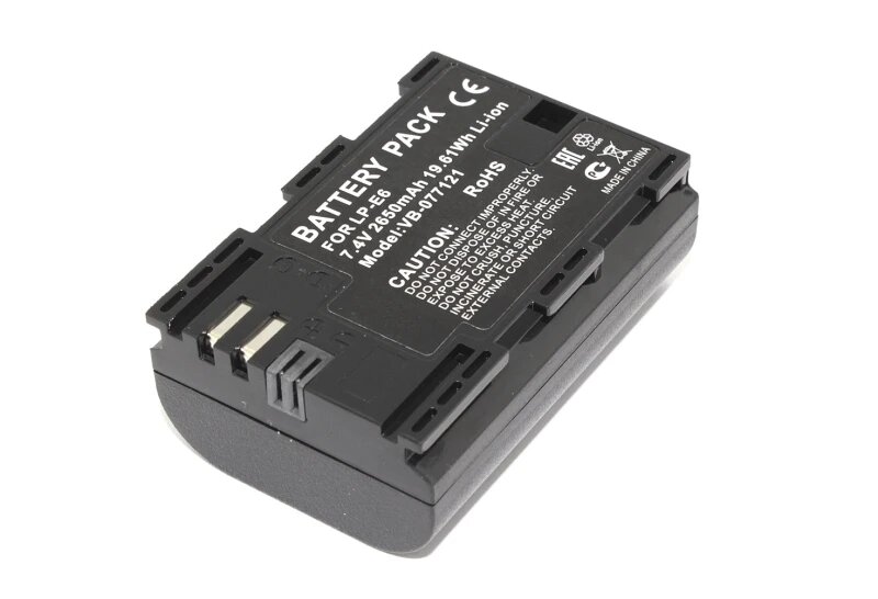 Аккумуляторная батарея для фотоаппарата Canon EOS 5D Mark II (LP-E6) 7.4V 2650mAh Li-ion