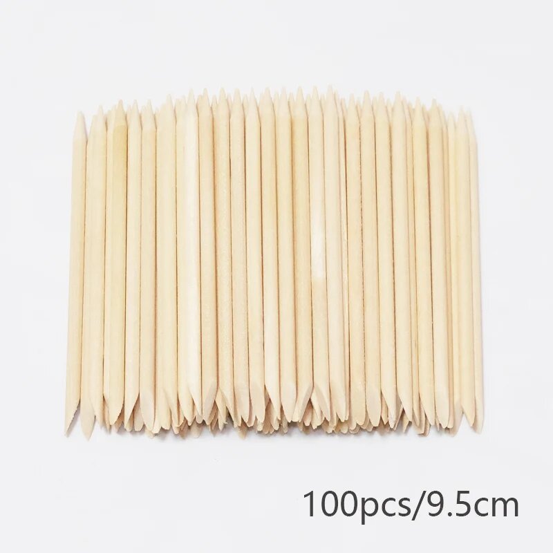 Деревянные палочки для кутикулы 100Pcs/9.5cm
