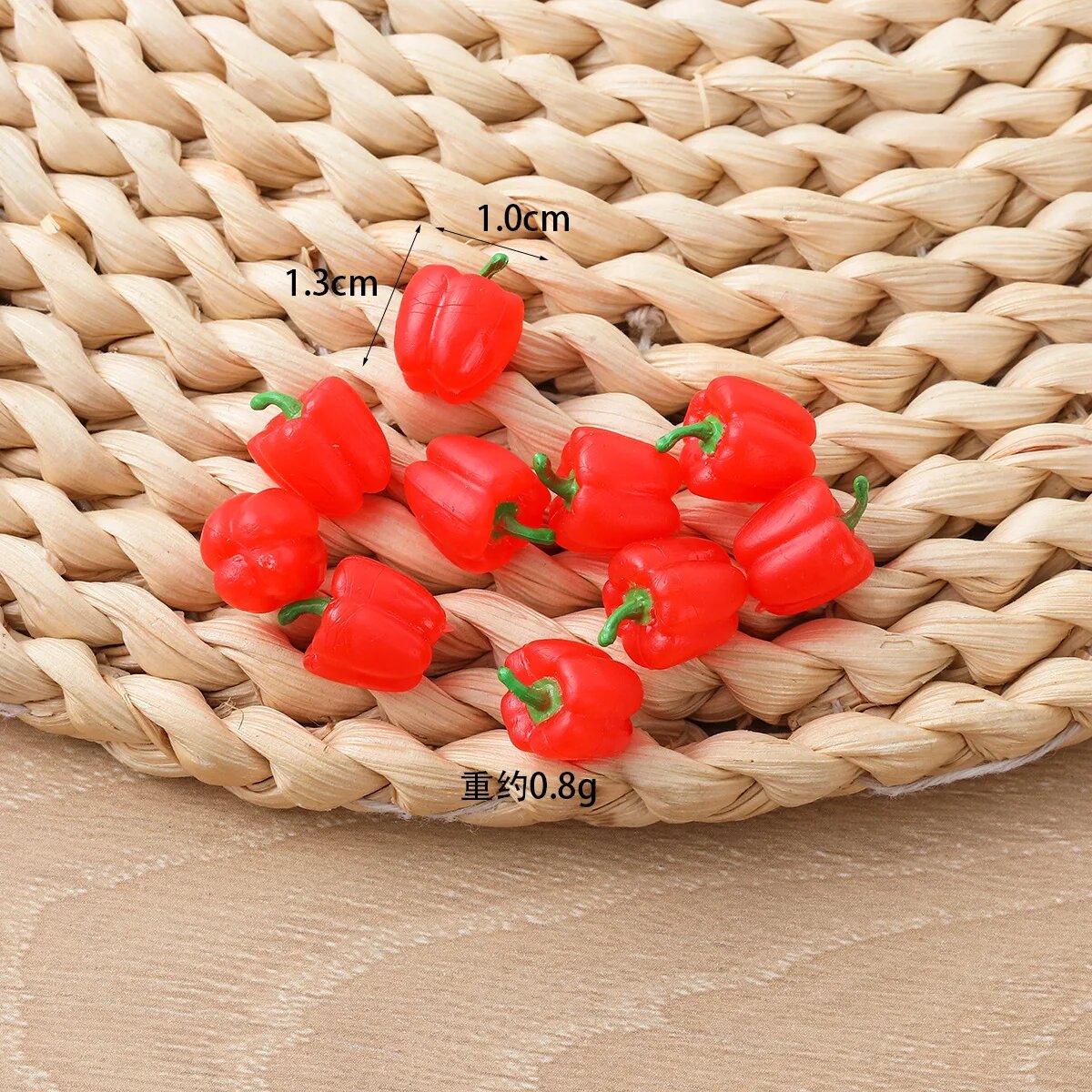 Набор мини искусственных овощей из ПВХ 10 шт. Красный, red chili