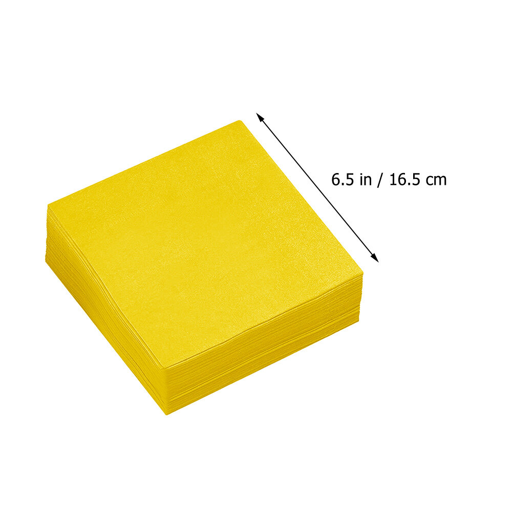 80 Штук Желтых Салфеток Для Дня Рождения И Офиса Размер 16.5x16.5cm