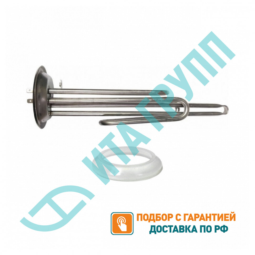Комплект ТЭН 2кВт (2000Вт) RF для водонагревателя Thermex IS, IR, RZL (22), Garanterm, под анод М6, фланец 92мм, нерж. + прокладка, 10941K1
