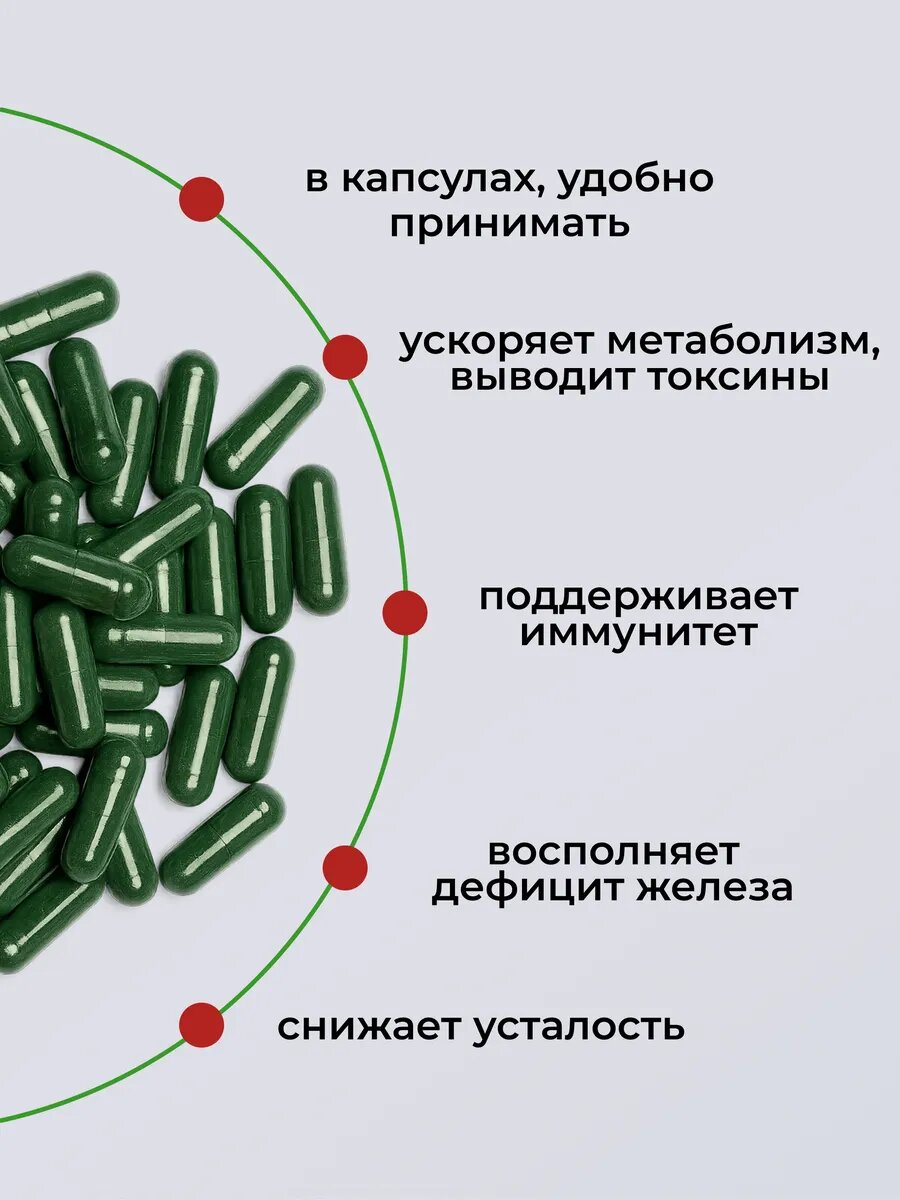 Спирулина для похудения Yappi FOOD, 1004 натурально, капсулы 120шт — фото 1