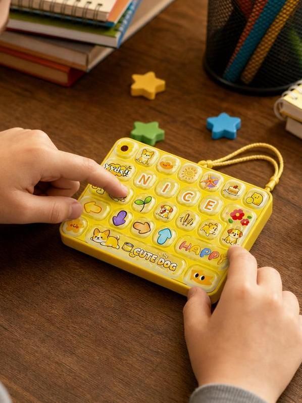 Антистресс игрушка клавиатура пластиковая с мультяшными животными 14 см для снятия стресса и концентрации внимания