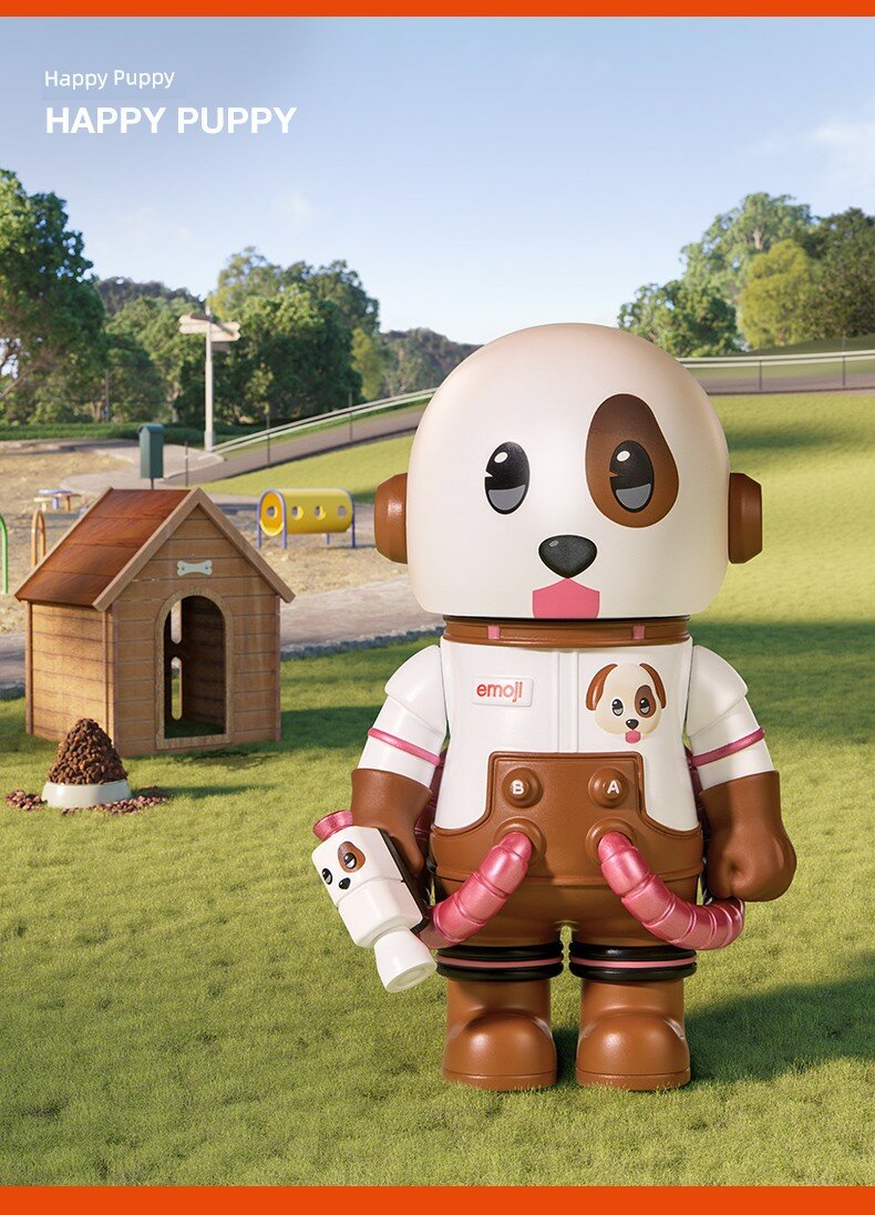 POP MART MOLLY Emoji Collection 4 Happy Dog Expression Blind Box Figurine